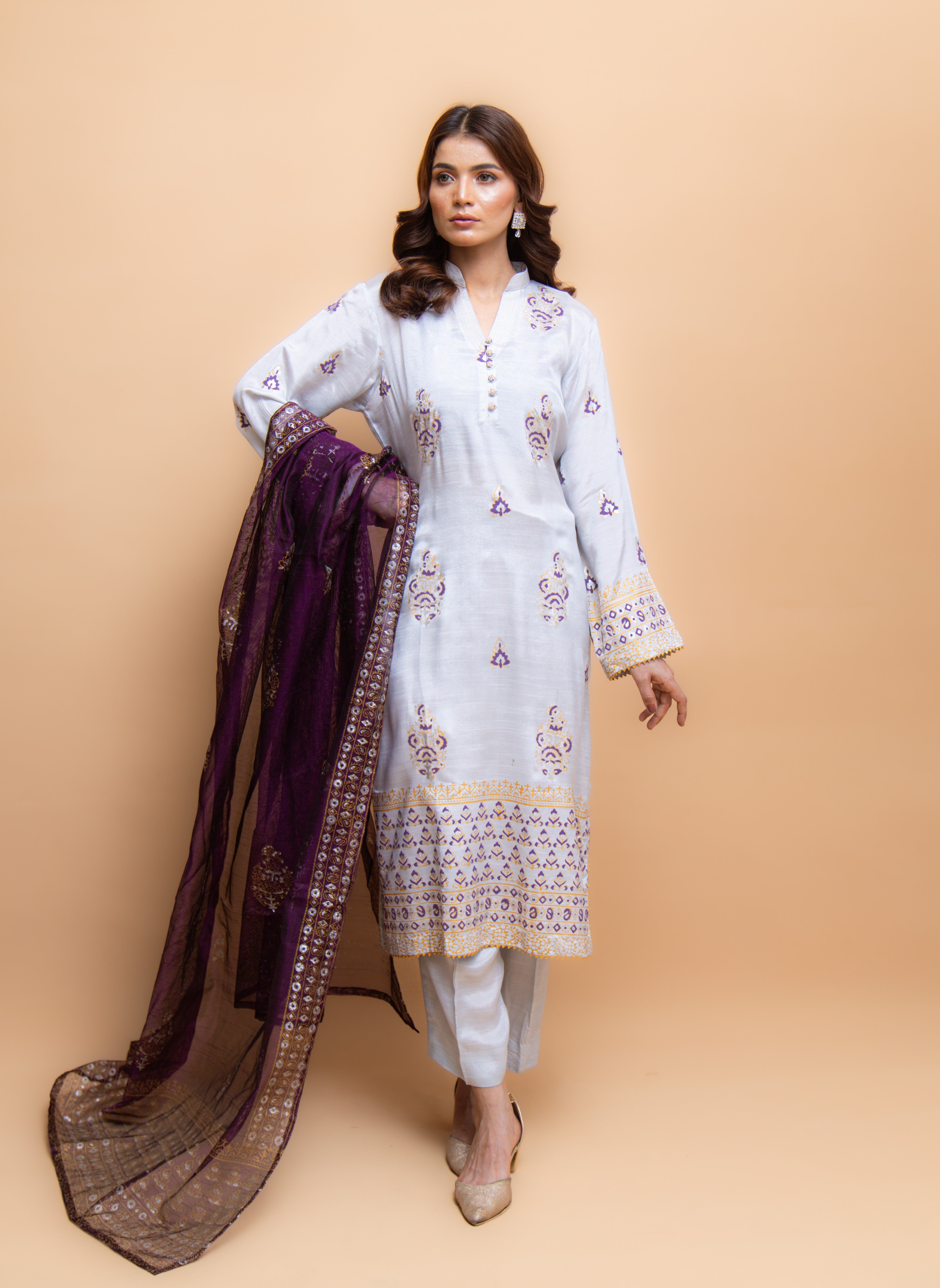 The Twilight | 3 Pc Suit | Unstitched – Koonj Clothing